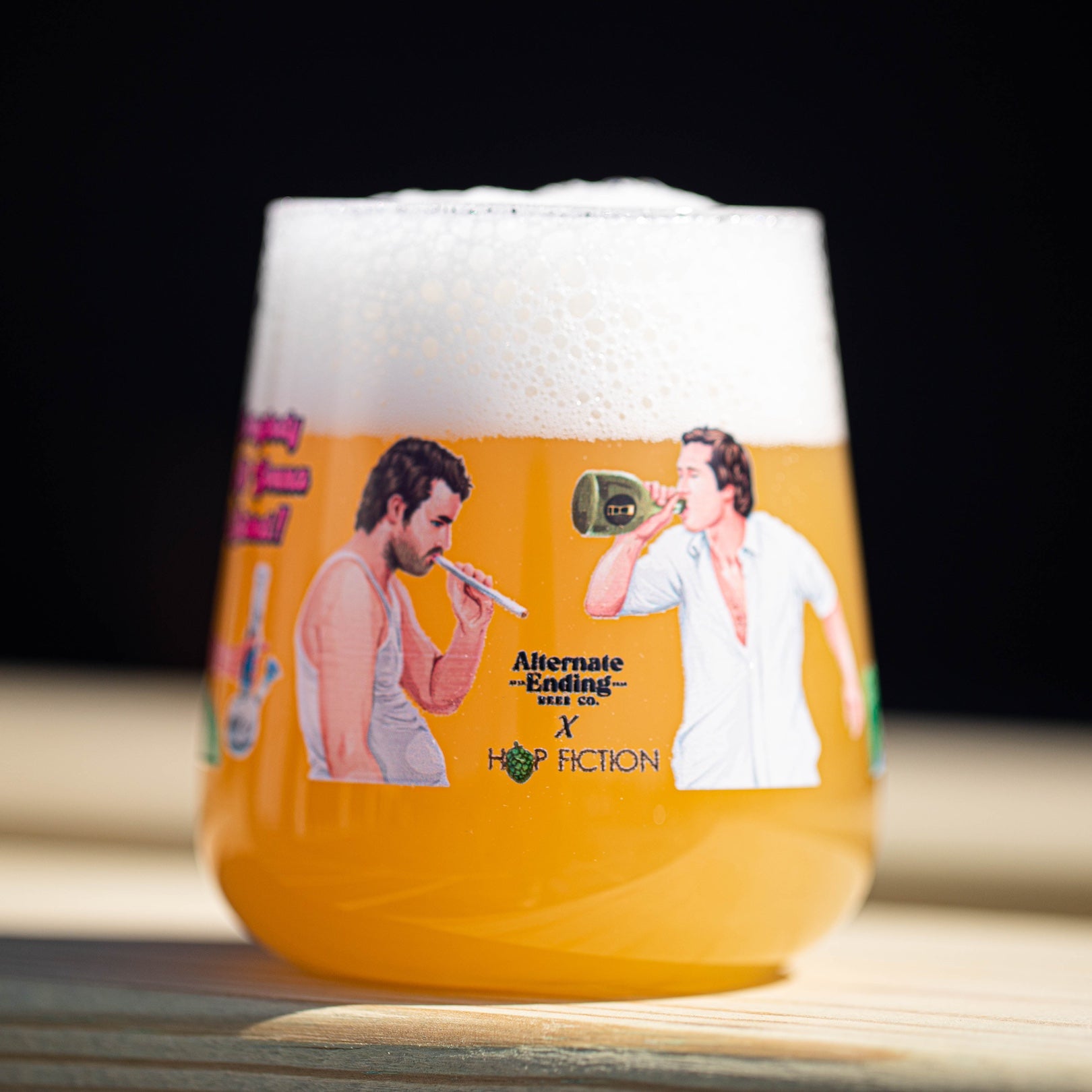 Alternate Ending Beer Co. x Hop Fiction 420 Beer Glass