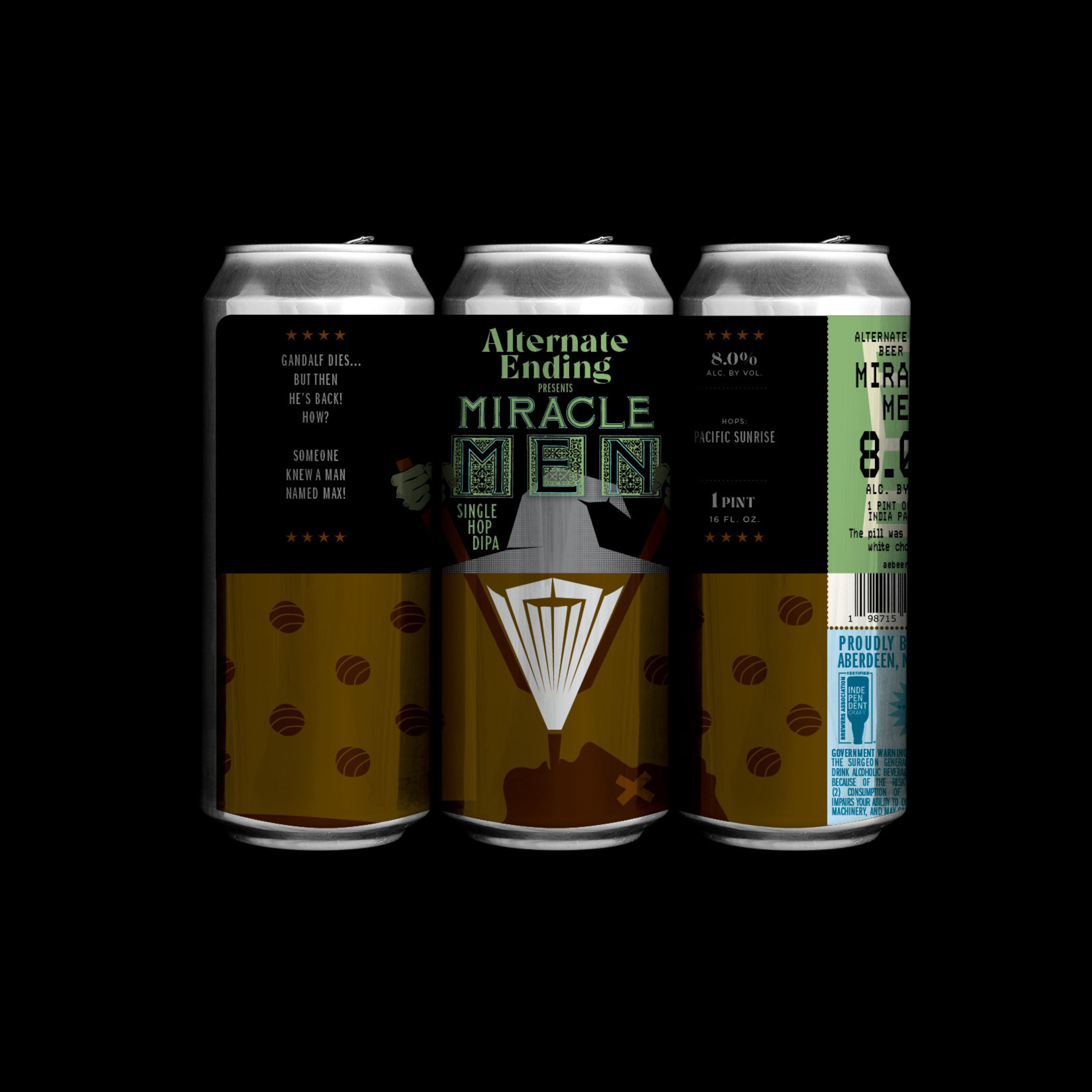 Alternate Ending Beer Co. Single Hop DIPA Miracle Men 8% ABV