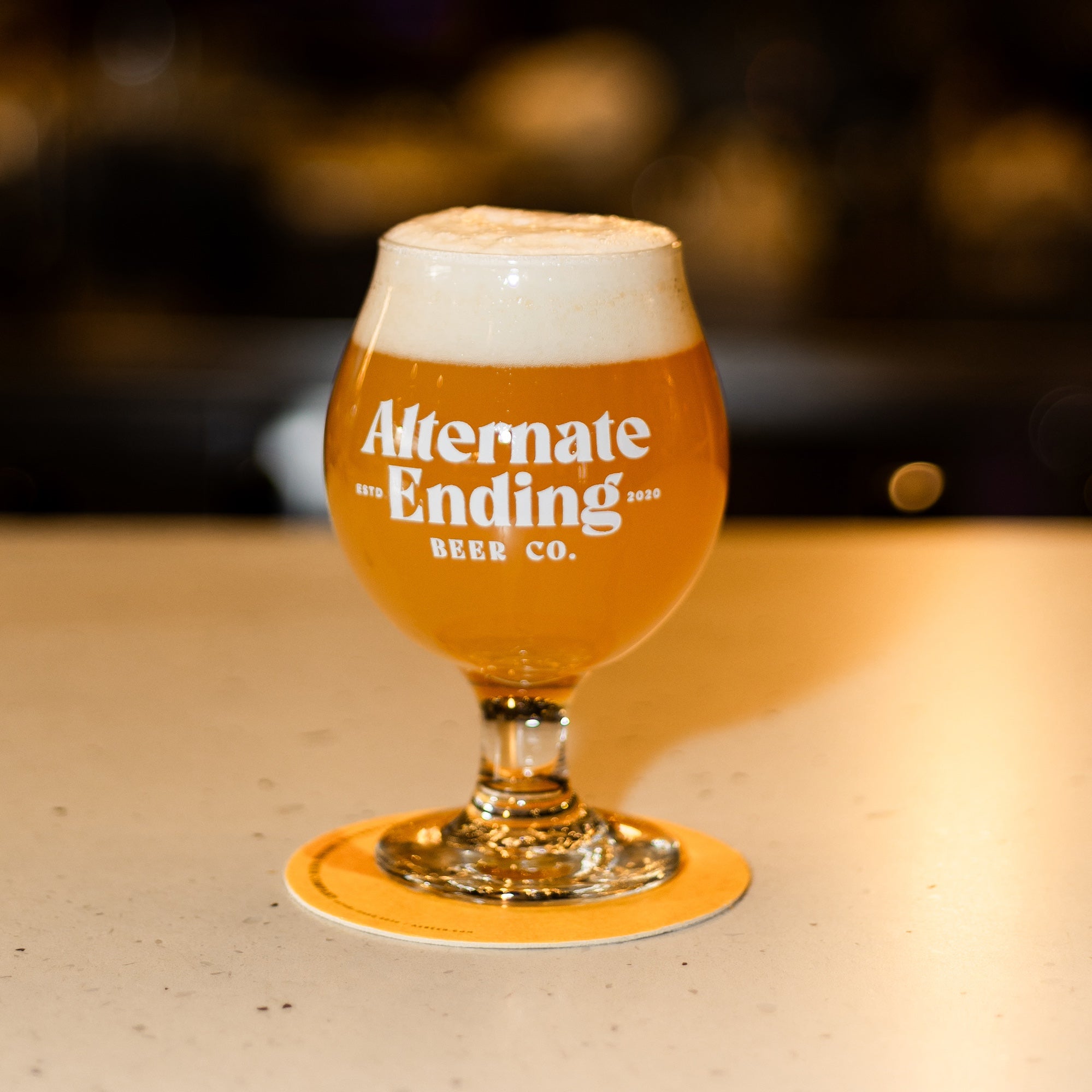 Alternate Ending Beer Co. Tulip Beer Glass