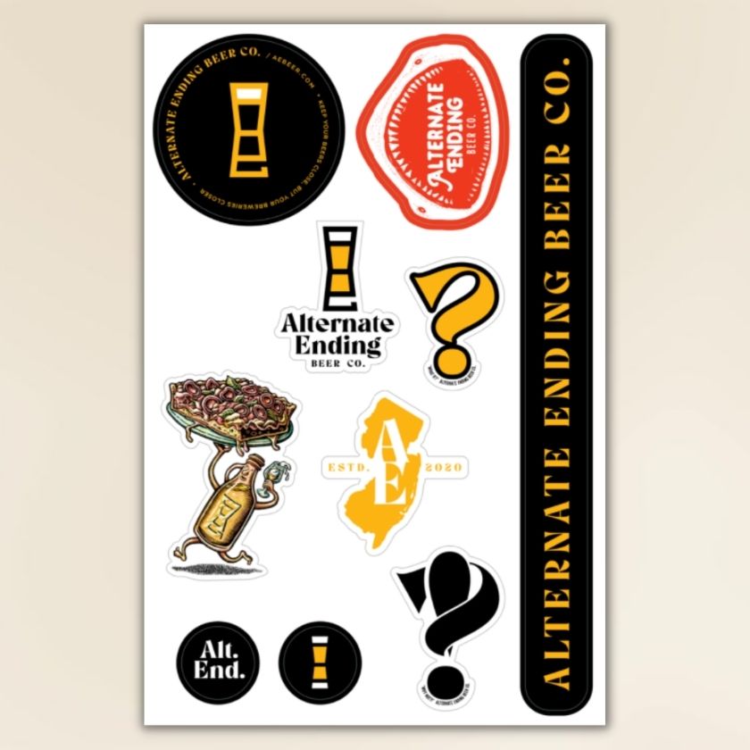 Alternate Ending Beer Co. Sticker Sheet